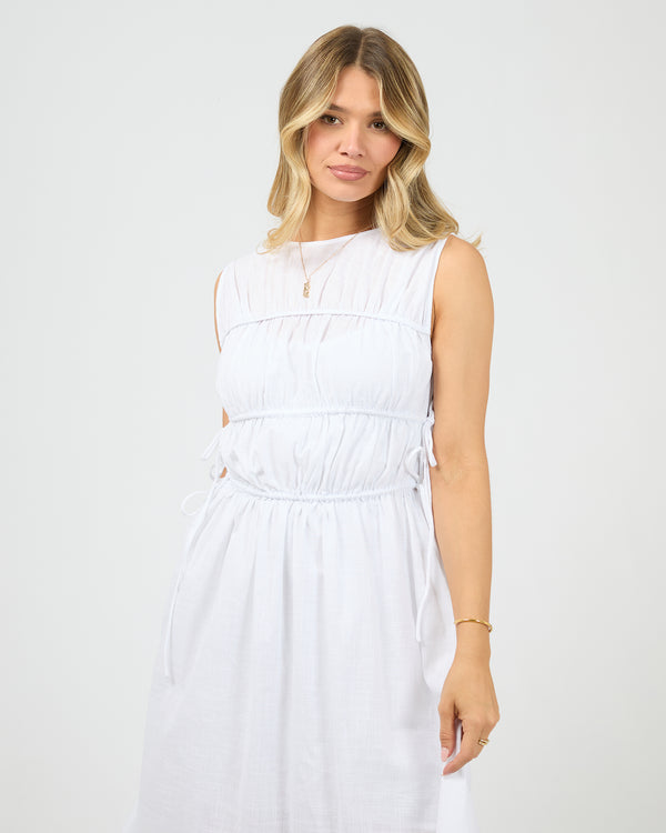 Lou Lou Tie Maxi Dress White - Edge Clothing
