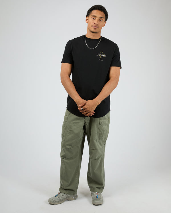 Crossover Dual Curved Tee Black - Edge Clothing